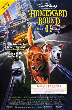 Homeward Bound II: Lost In San Francisco movie poster (video version)