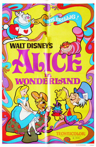 Alice In Wonderland movie poster [Disney 1981 re-issue] original 27x41