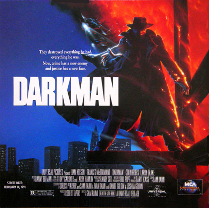 Darkman movie poster flat [1990 Sam Raimi film] 12x12