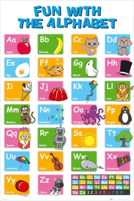 Fun With the Alphabet poster (24x36) Children's Educational poster