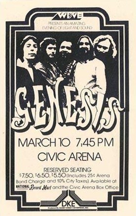Genesis poster: 11'' X 17'' repro 1977 concert handbill-style