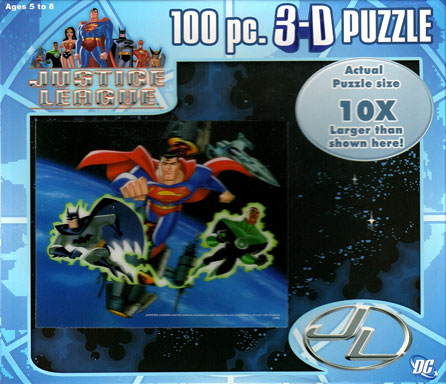 Justice League 3-D jigsaw puzzle (100-pc) Trio