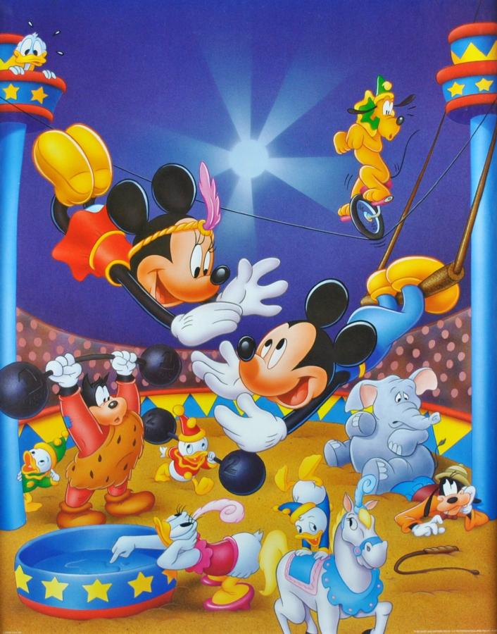 Mickey Mouse & Minnie Mouse poster: Trapeze (16'' X 20'') Disney