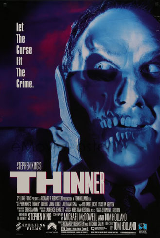 Thinner movie poster (1996) [Stephen King] 27x40