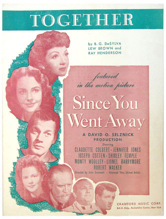 Together sheet music [Claudette Colbert, Shirley Temple, Cotten] 1944