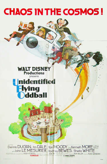 Unidentified Flying Oddball movie poster (Disney) 1979 original 27x41