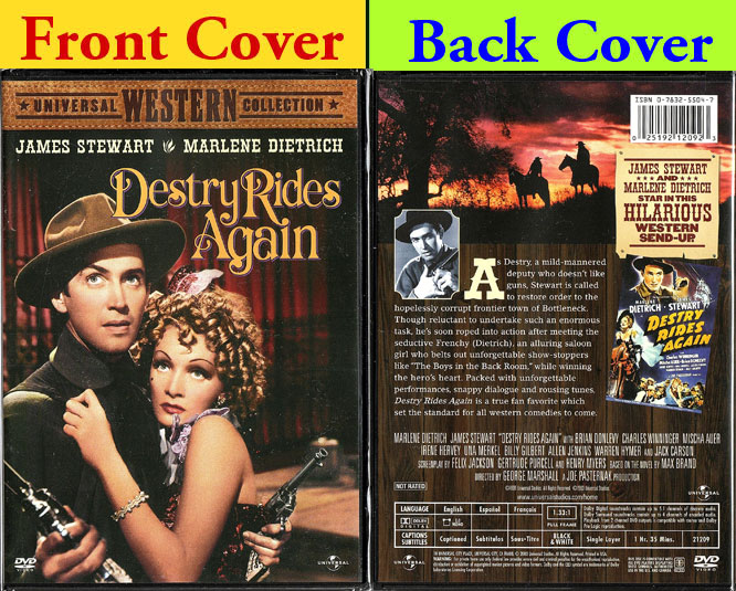 Destry Rides Again DVD (James Stewart, Marlene Dietrich) 1939, New