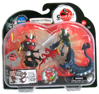Skunk Fu [Heroes vs. Villains] Skunk & Dragon action figures (Zizzle)